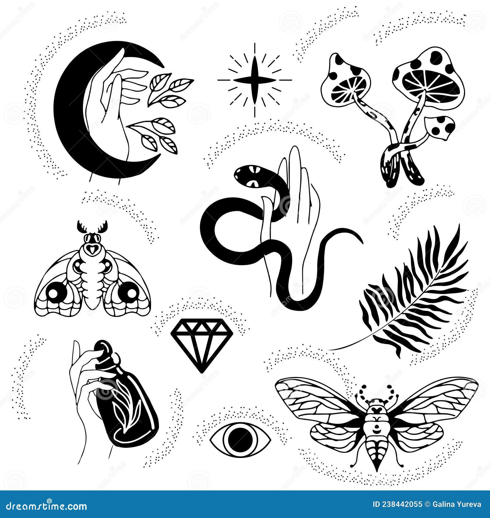 A Set of Magical Ritual Symbols Stock Vector - Illustration of ...