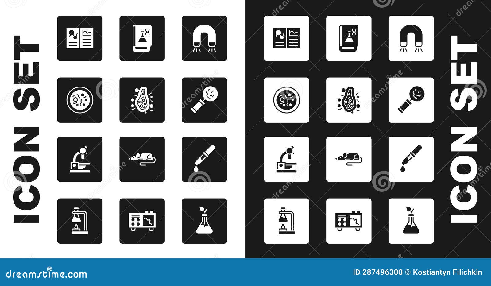 Set Magnet, Bacteria, Petri Dish with Bacteria, Clinical Record ...