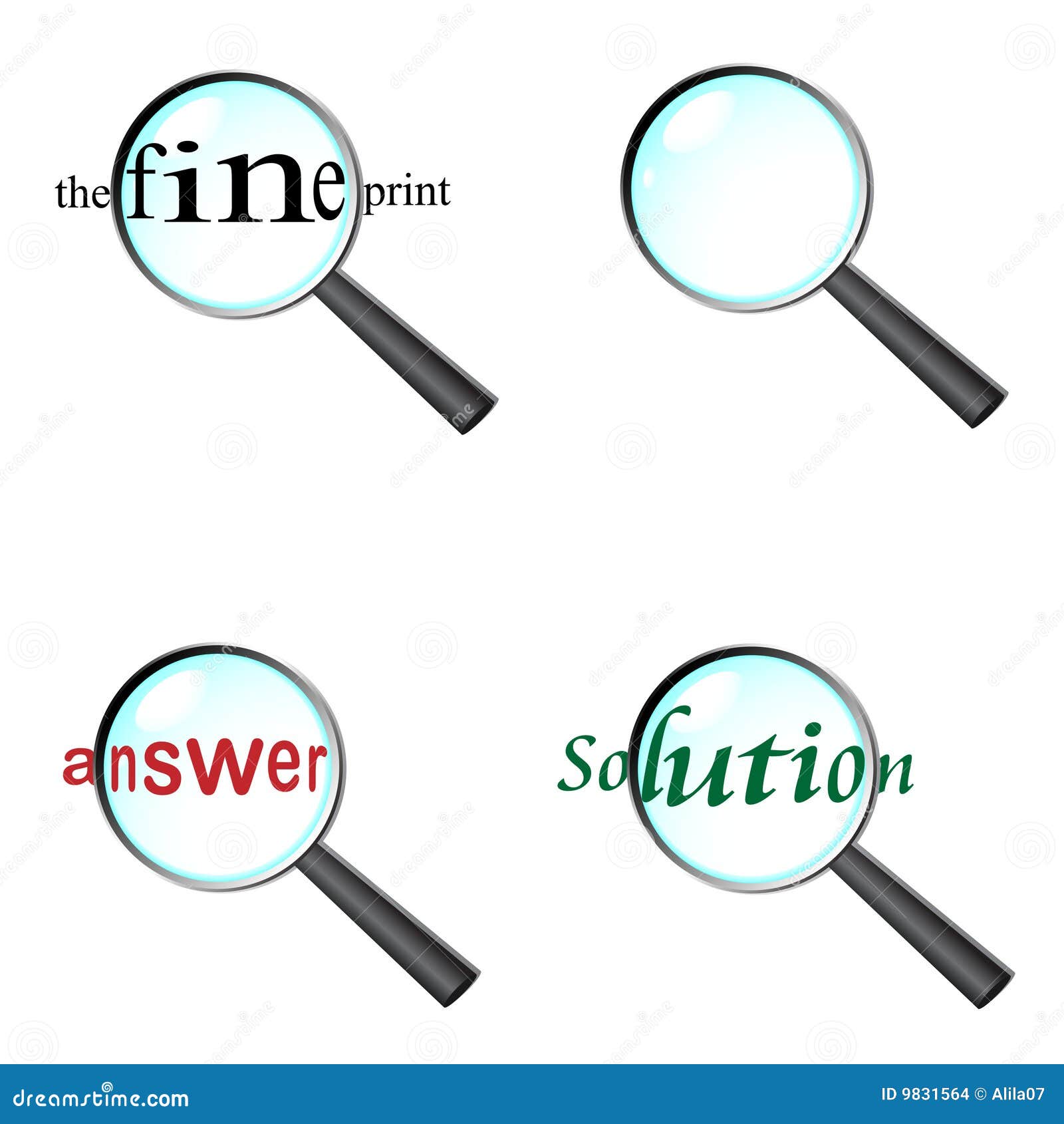 Set of Magnifying Glass Icons Stock Vector - Illustration of look ...
