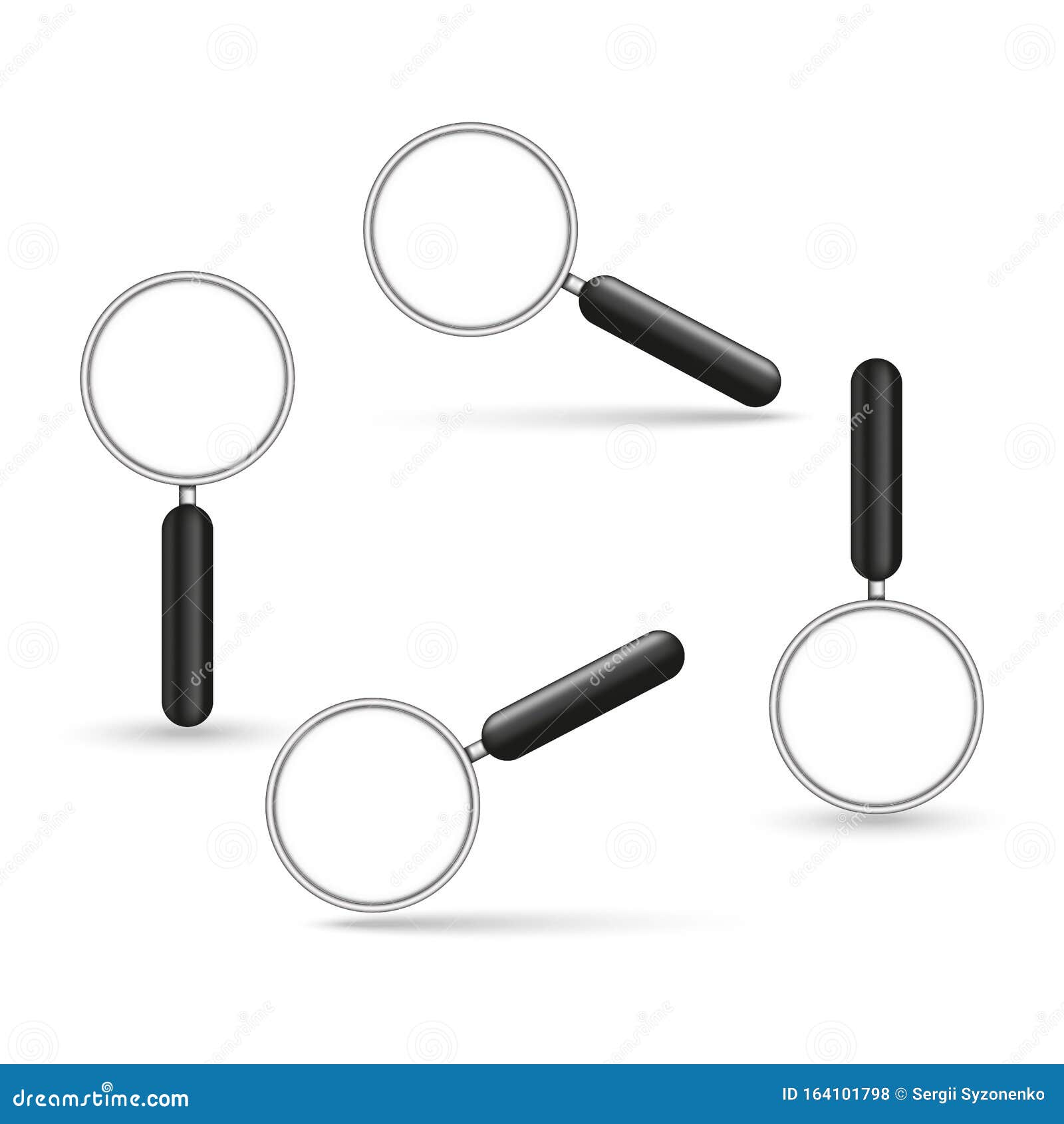 Set Of Different Magnifier Icons. Zoom, Statistic, Search Information ...