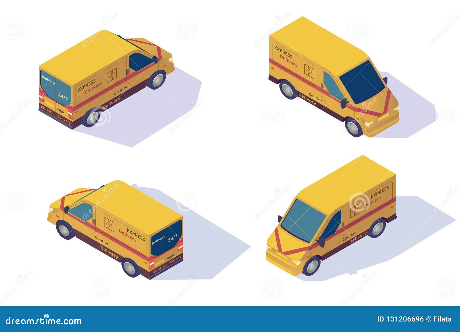 Set Mail Car for Delivery of Mail and Parcels, Package. Stock Vector ...