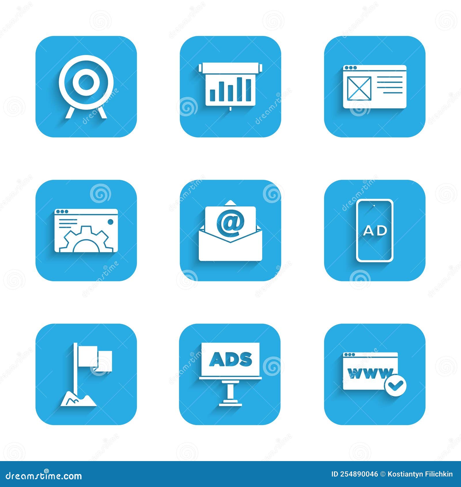 Set Mail and E-mail, Advertising, Website Template, Location Marker ...