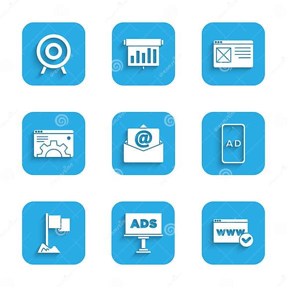 Set Mail and E-mail, Advertising, Website Template, Location Marker ...