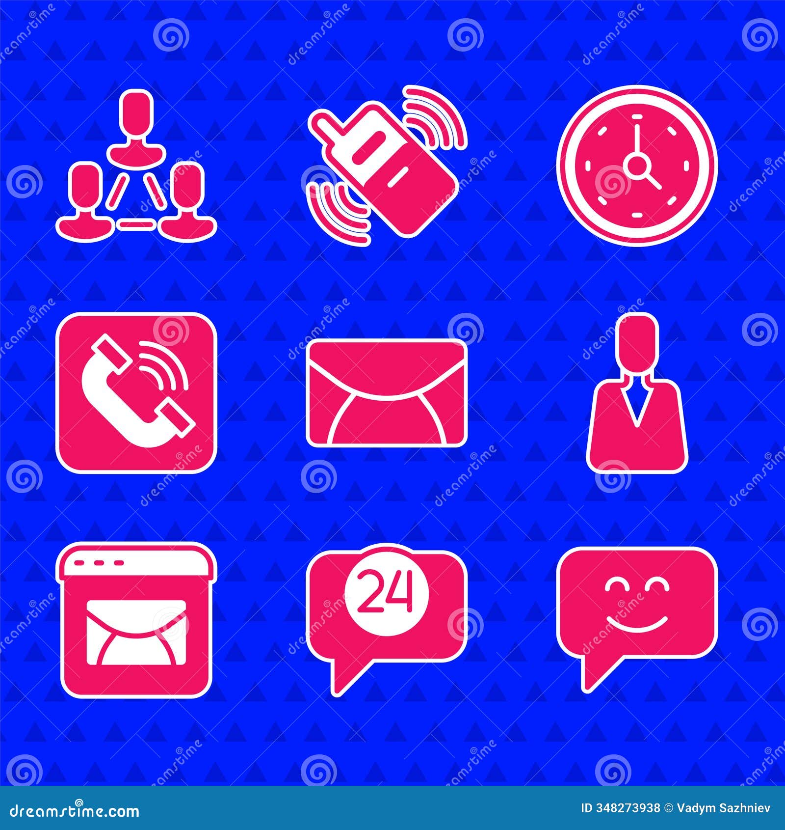 Set Mail and E-mail, Telephone 24 Hours Support, Smile Face, Employee ...