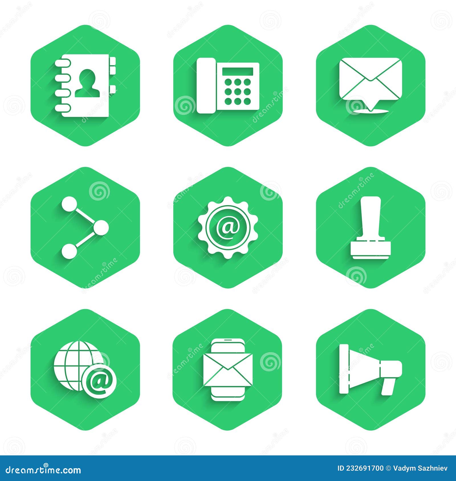 Set Stamp, Earth Globe With Mail, Laptop With Envelope And Envelope ...