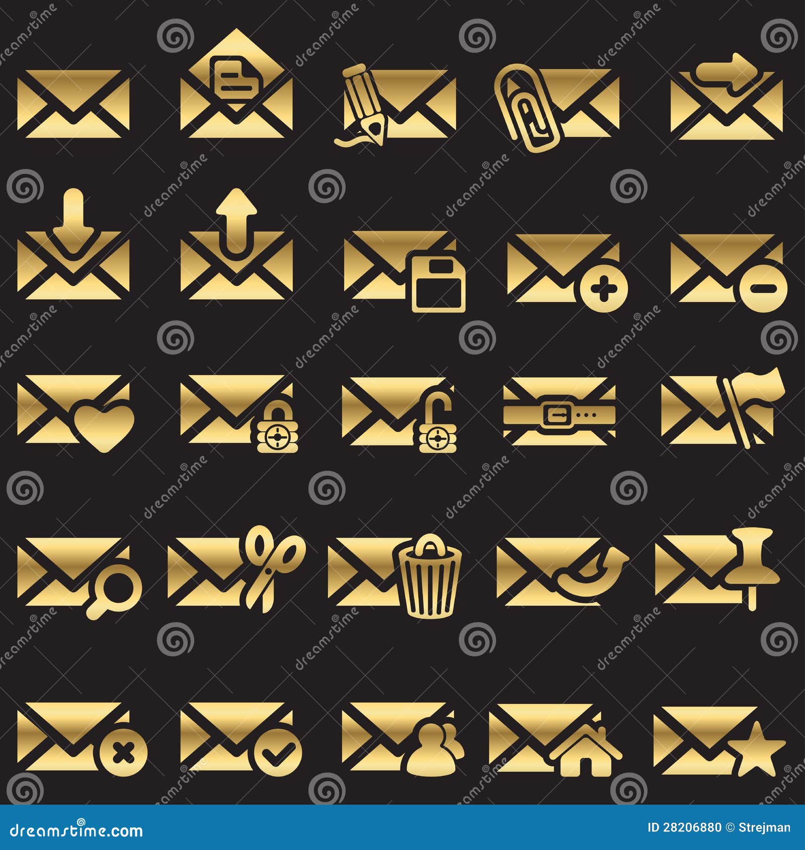 Set of mail icons stock vector. Illustration of postal - 28206880