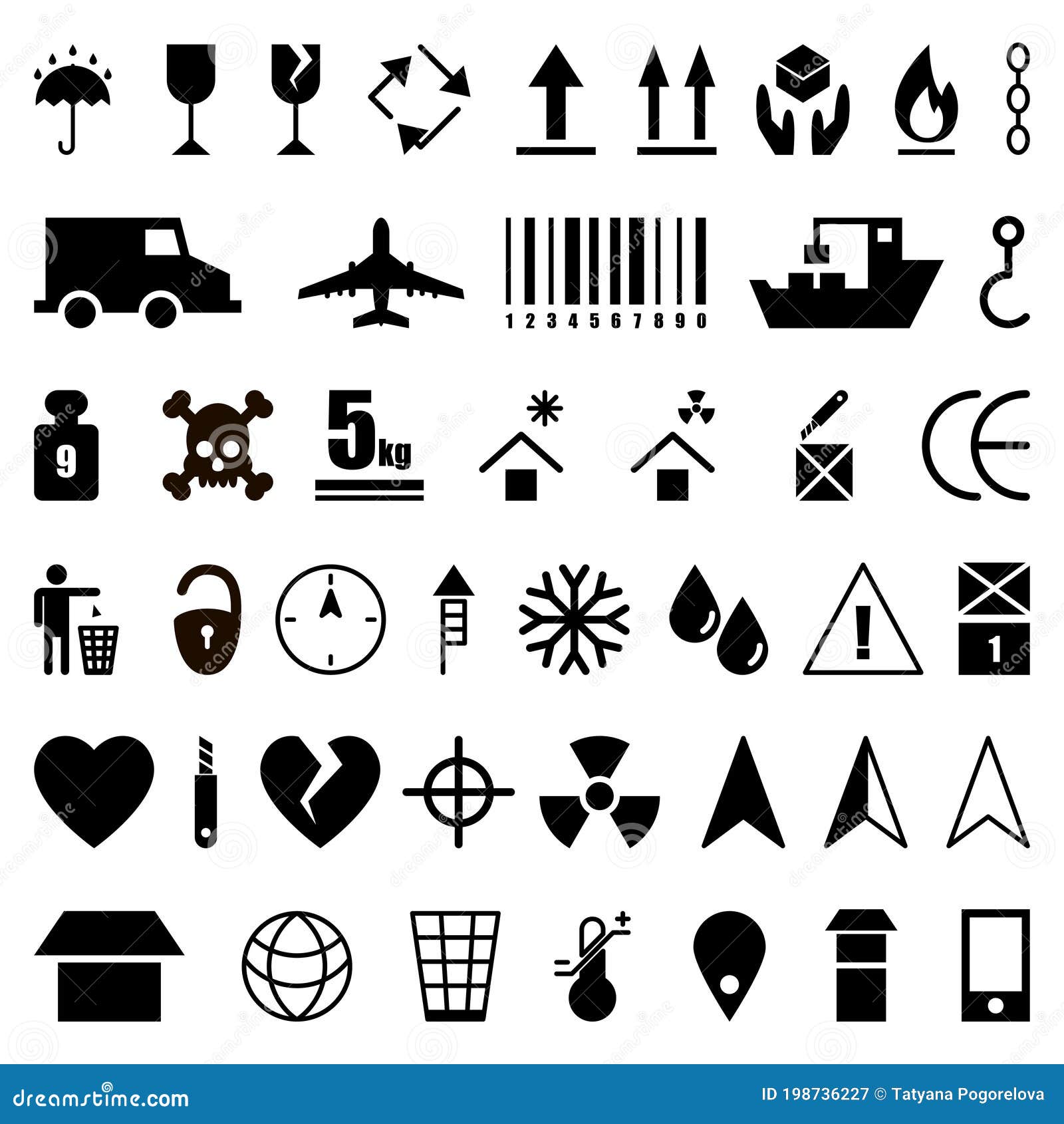 Set of Mail Icons on White Isolated Background. Universal Logos for ...