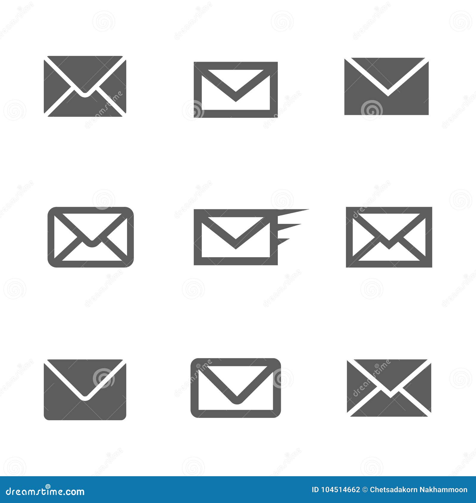 Set of mail icons stock vector. Illustration of line - 104514662