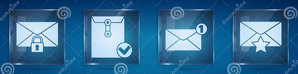 Set Mail Message Lock Password, Envelope and Check Mark, Envelope and ...
