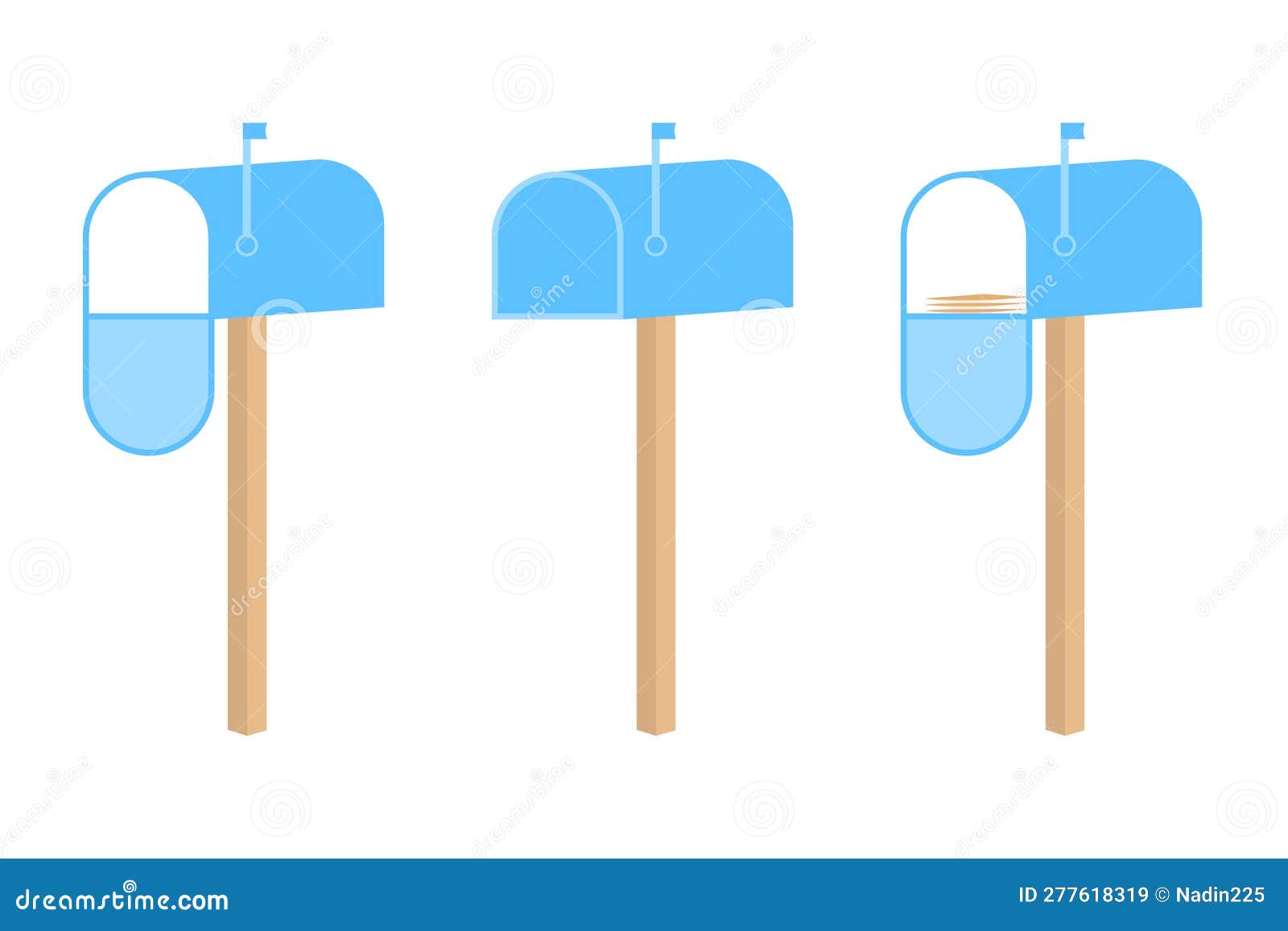 Mailboxes Row Service 2D Vector Web Banner, Poster | CartoonDealer.com ...