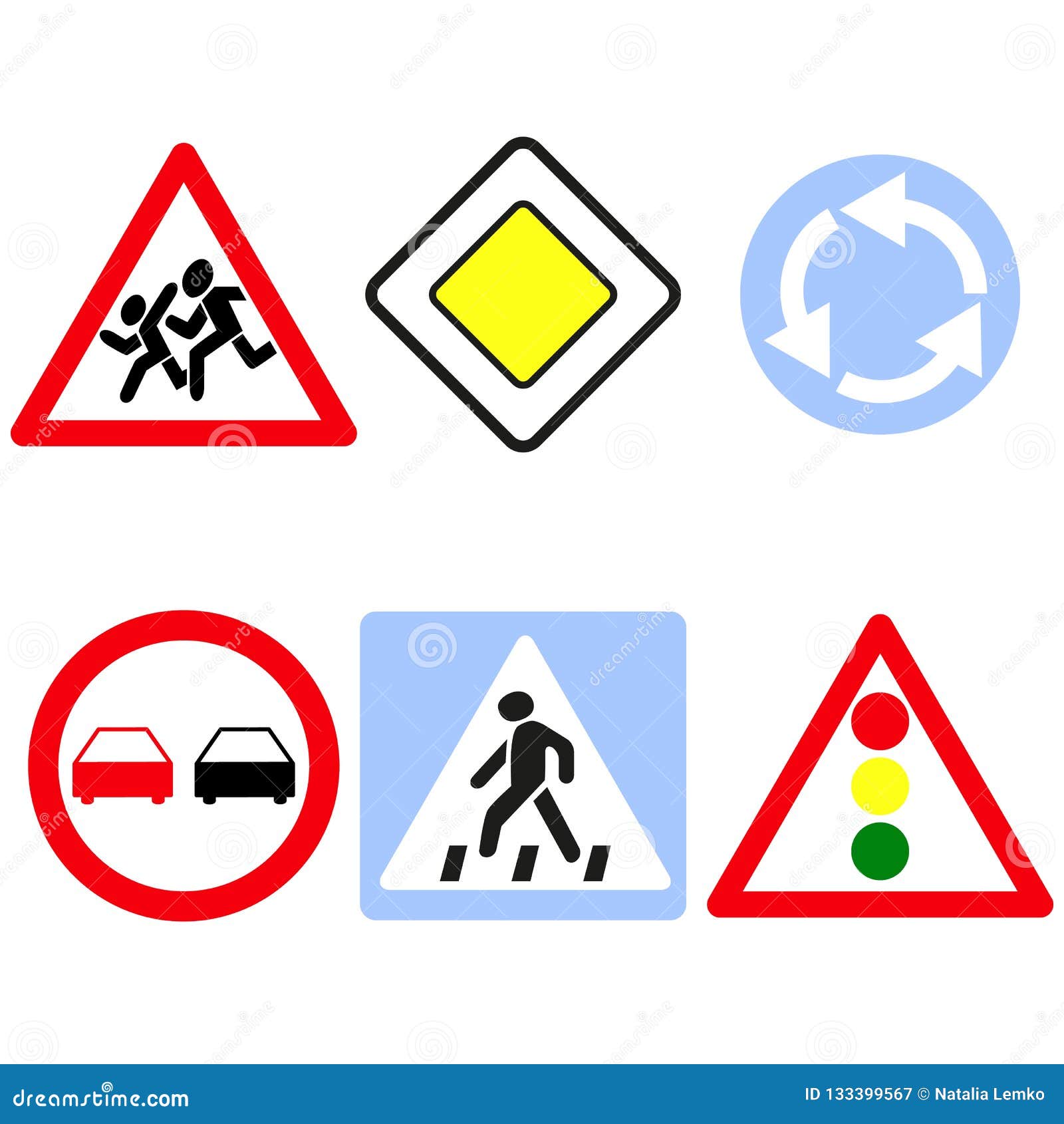Set of the Main Road Signs Icons Stock Vector - Illustration of speed ...