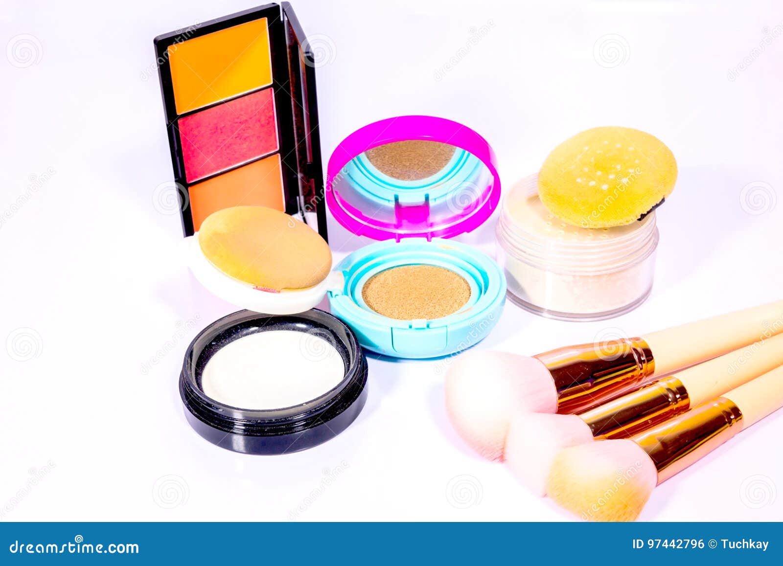 Set of make-up products stock photo. Image of brush, eyeshadow - 97442796