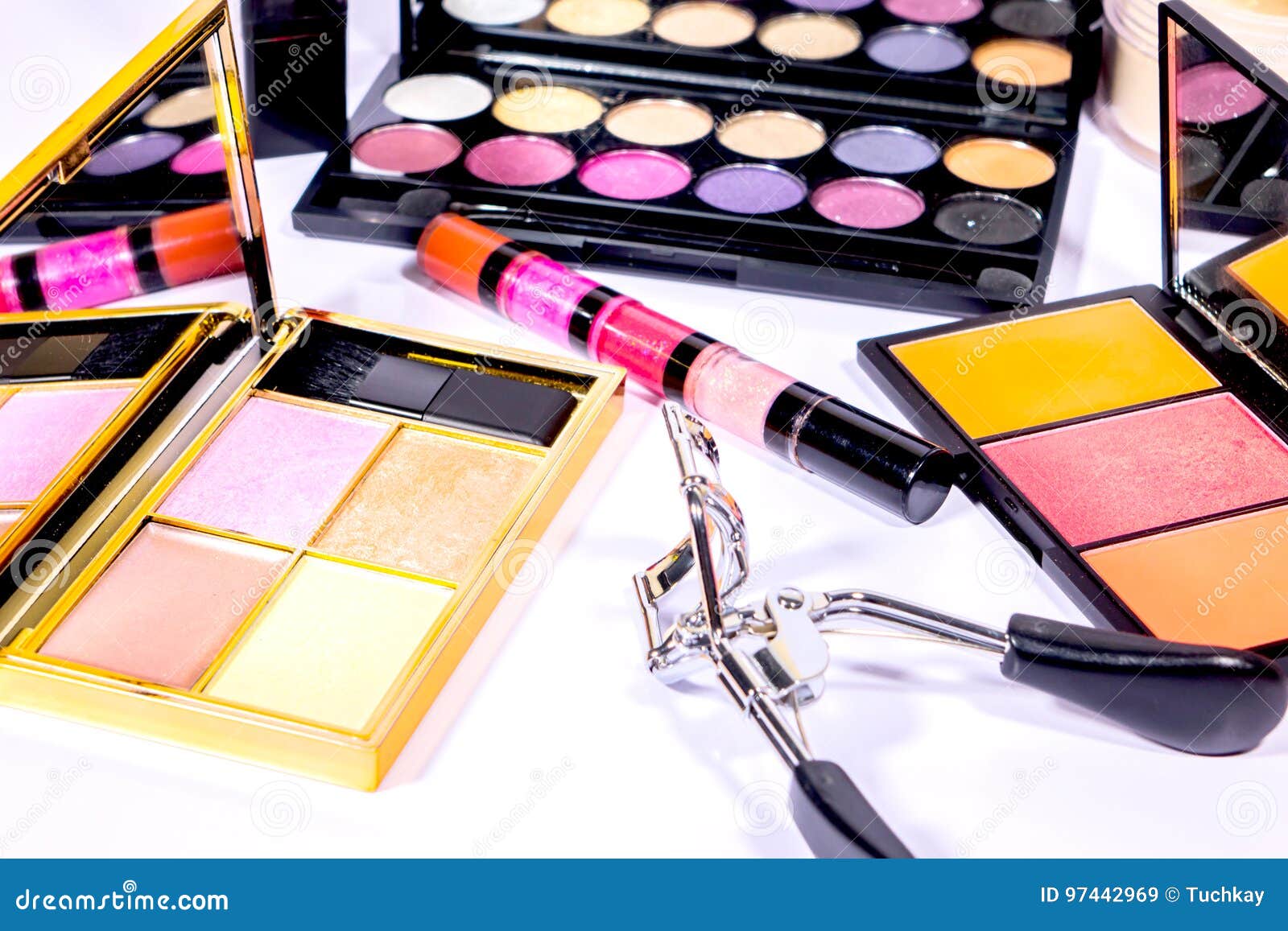 Set of make-up products stock image. Image of background - 97442969