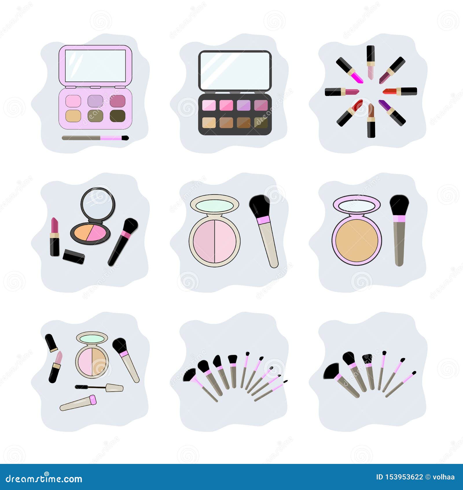 Set of Make Up Vector Icons Stock Vector - Illustration of lips ...