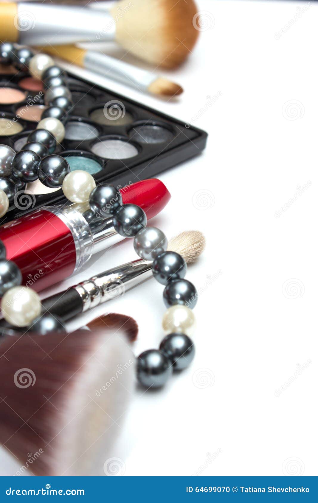 Set of Makeup Tools on White Background with Copyspace Stock Photo ...