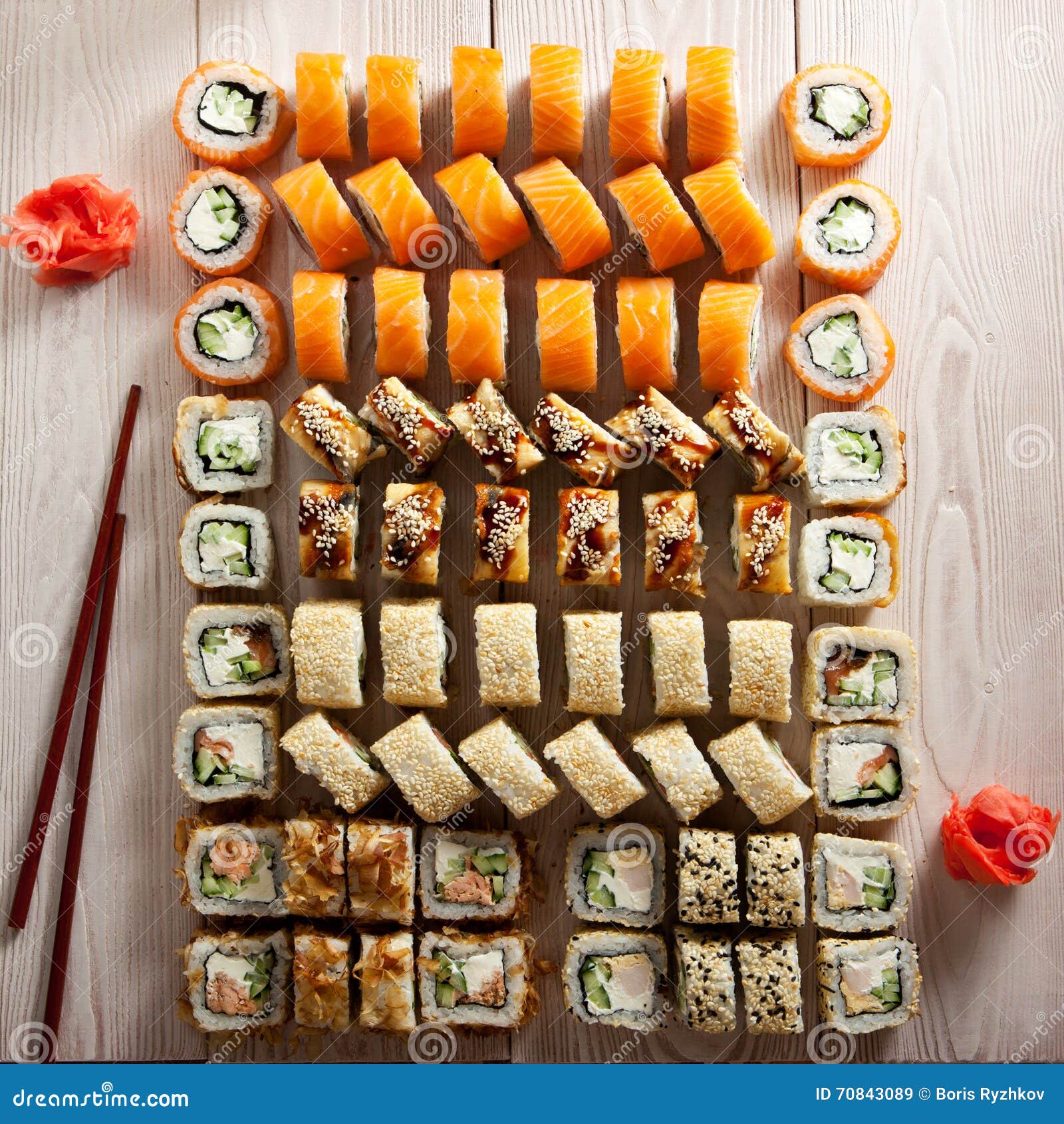 Set of Maki Sushi stock image. Image of green, gourmet - 70843089