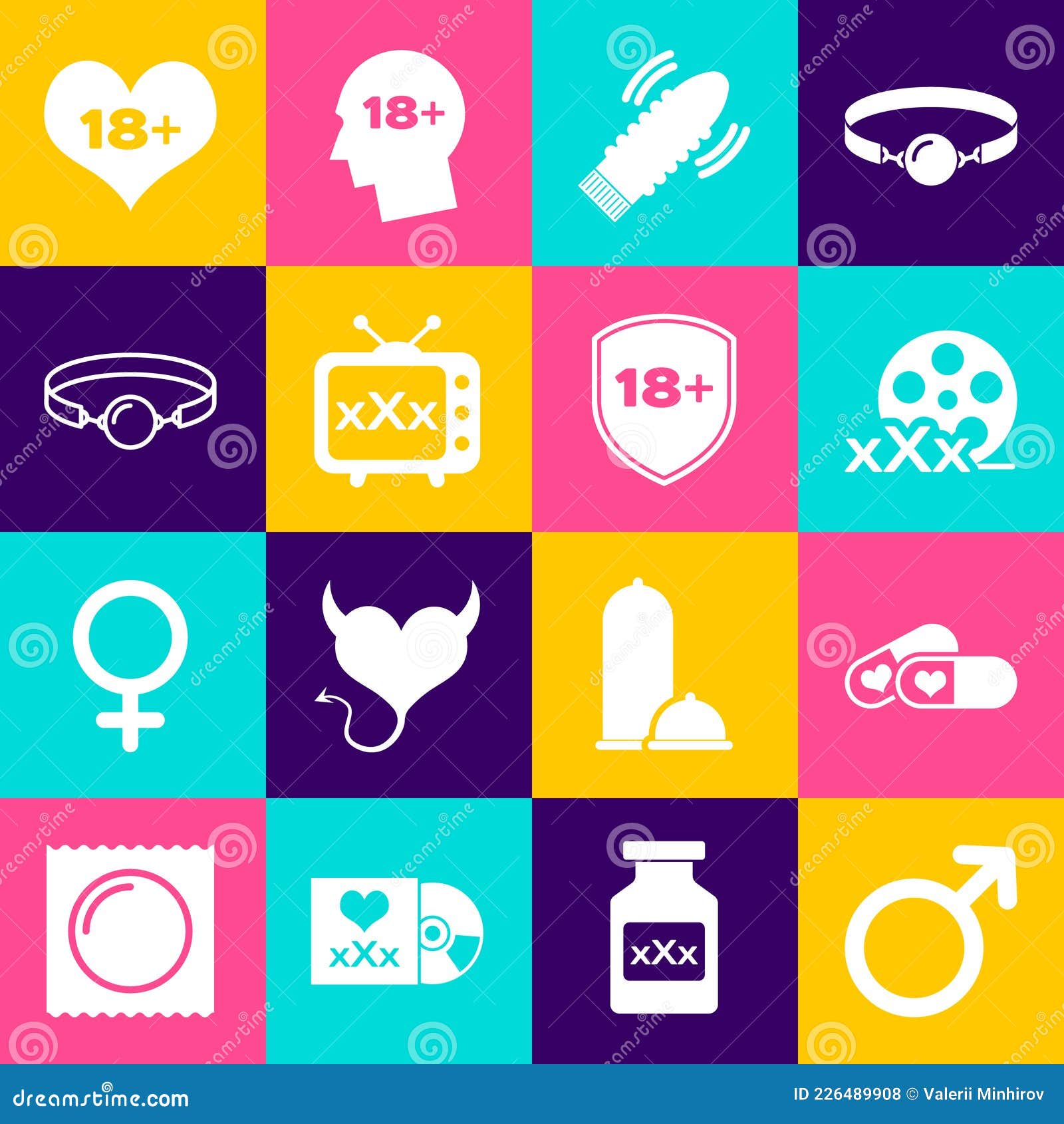 Set Male Gender Symbol Pills For Potency Film Reel With Sex Vibrator