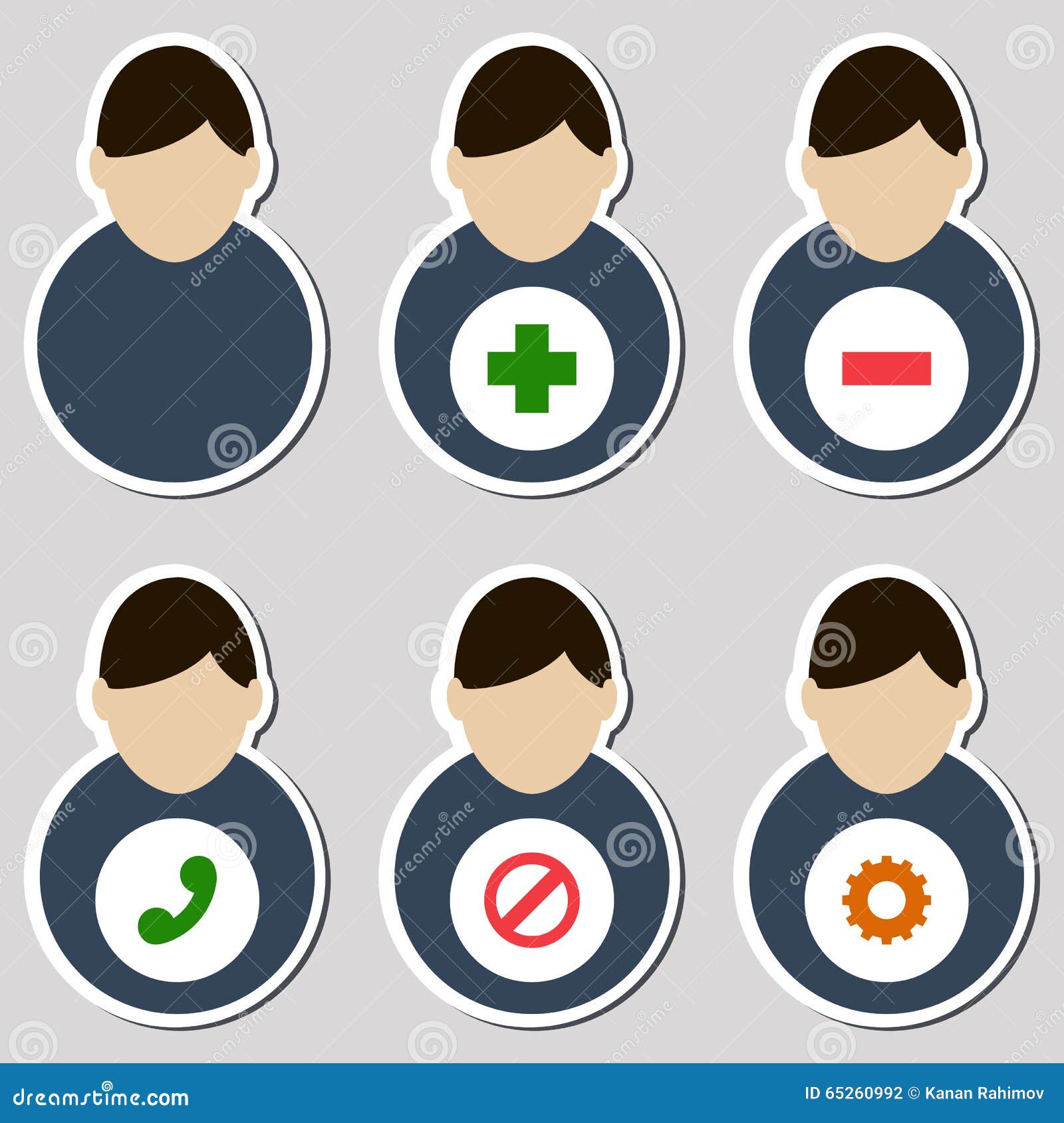Set of male user icons stock vector. Illustration of group - 65260992