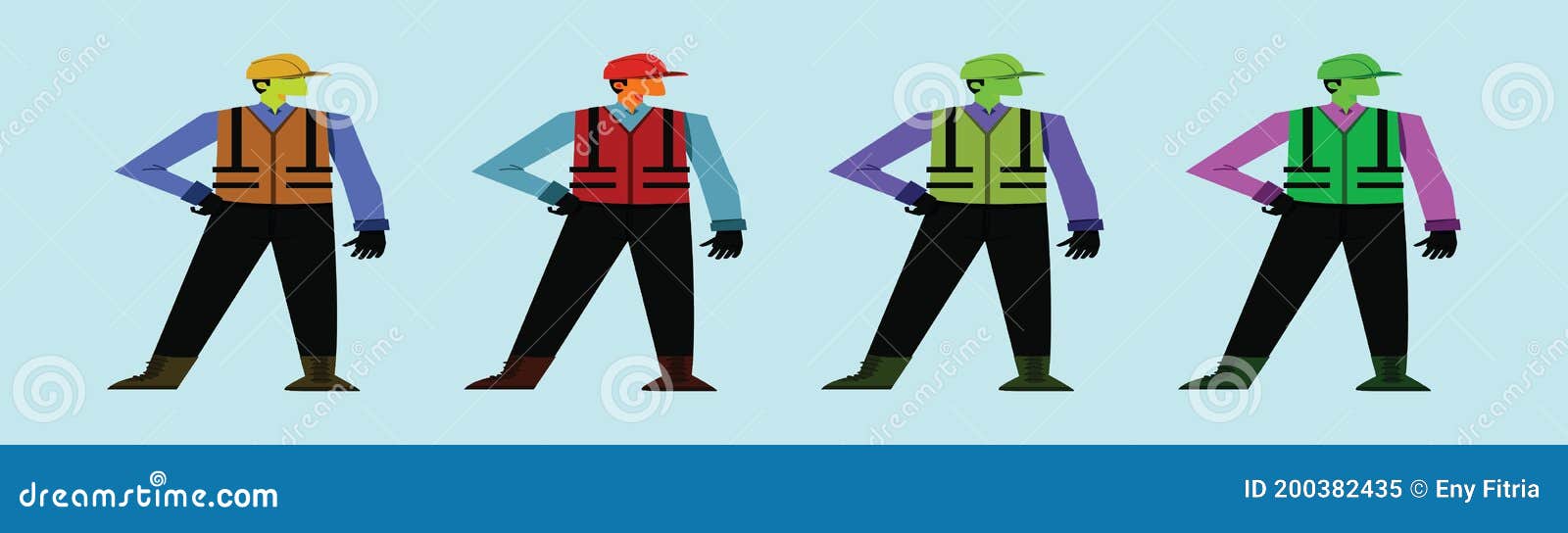 Set of Man with Personal Protective Accessories for Protection Cartoon ...