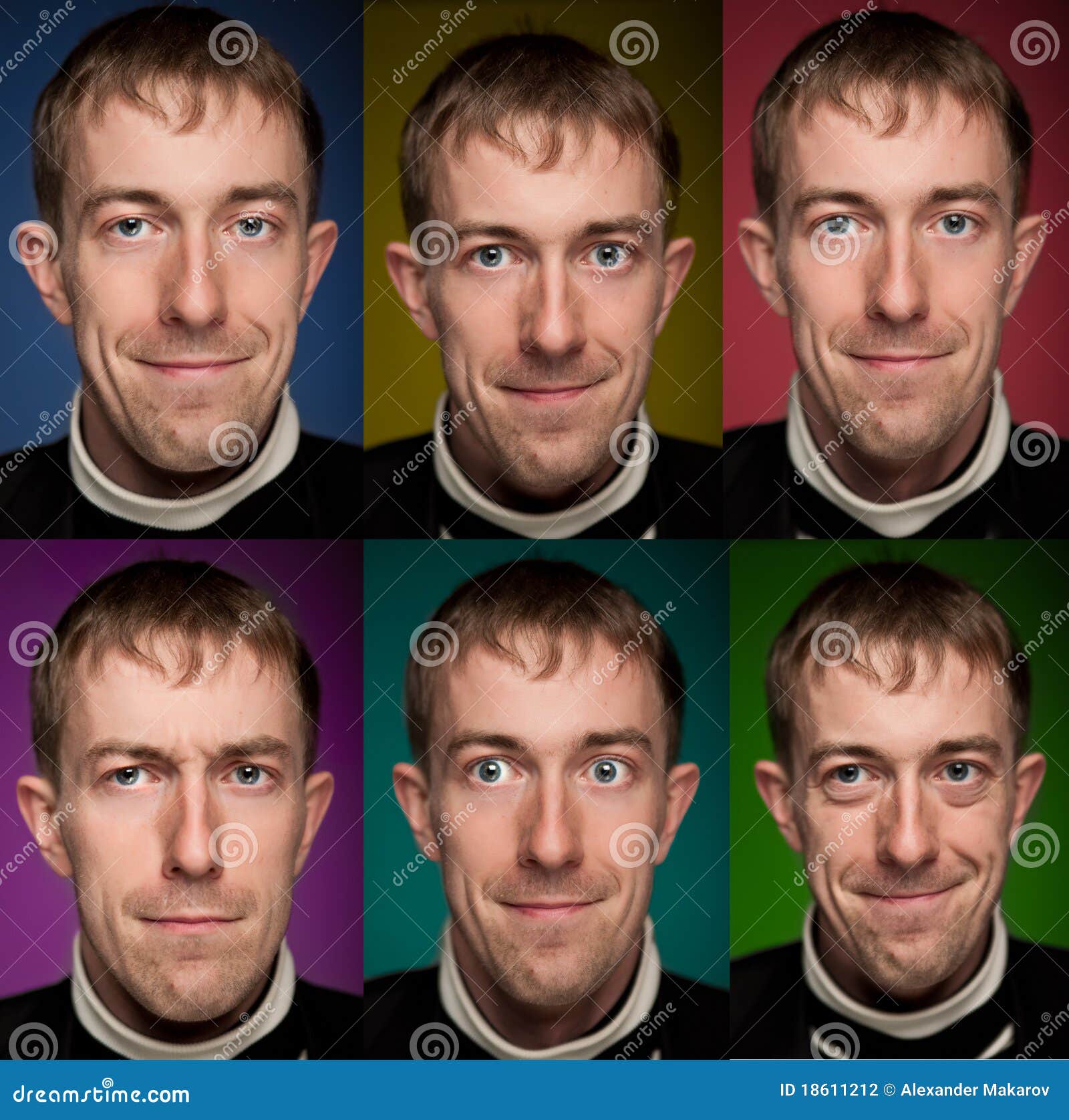 Set of Man Portraits. Manycolored Stock Photo - Image of collection ...