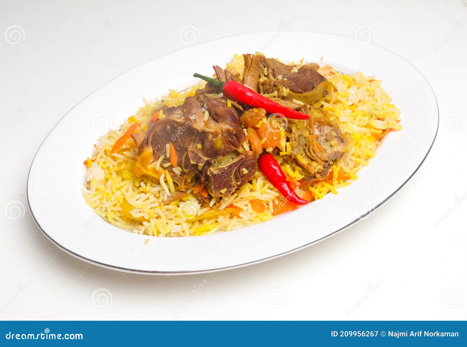 Set of Mandy Lamb Rice on the Table. Stock Image - Image of arabic ...