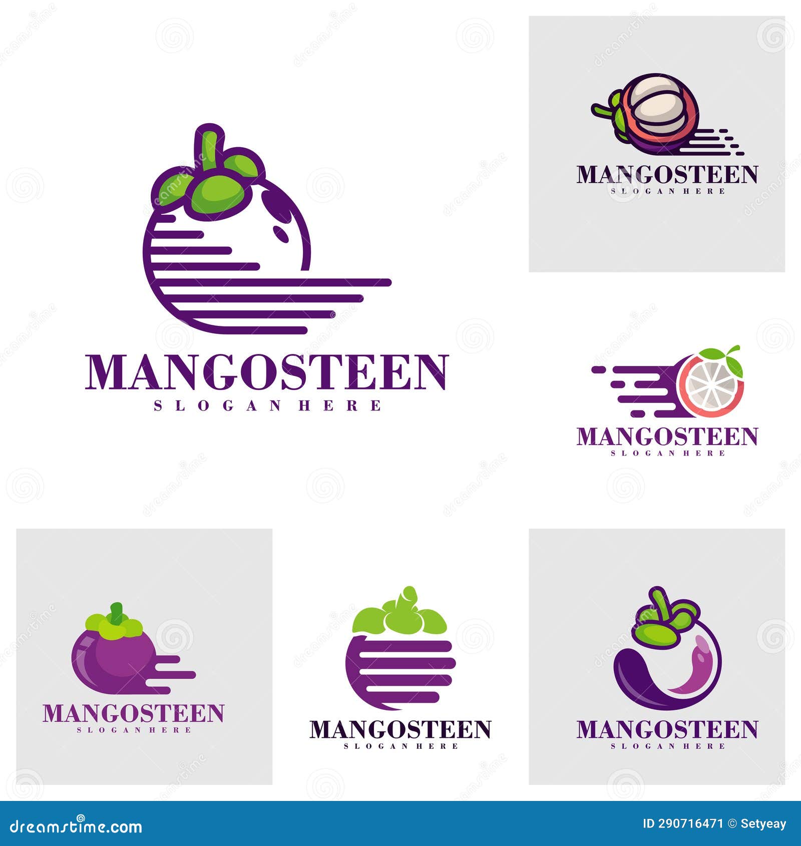 Set of Mangosteen Logo Design Template. Creative Mangosteen Logo Vector ...