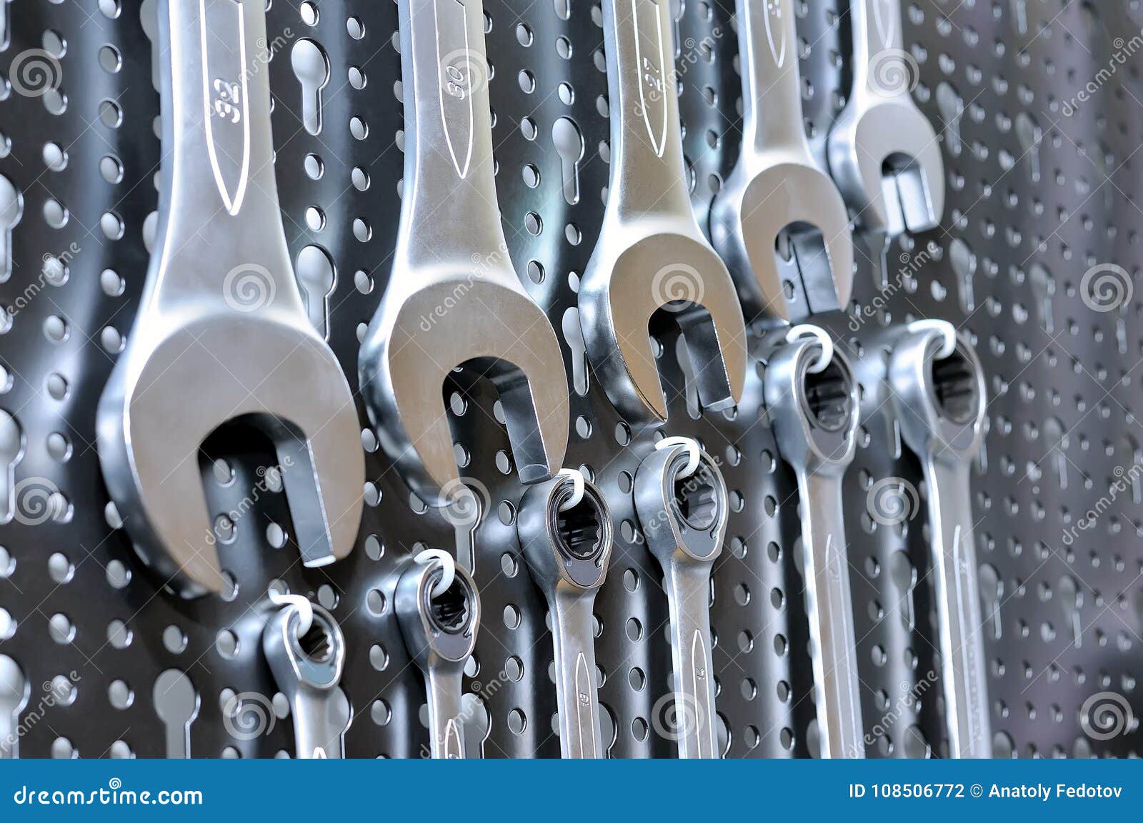 Set of Manual Wrenches Spanners of Various Sizes. Stock Photo - Image ...