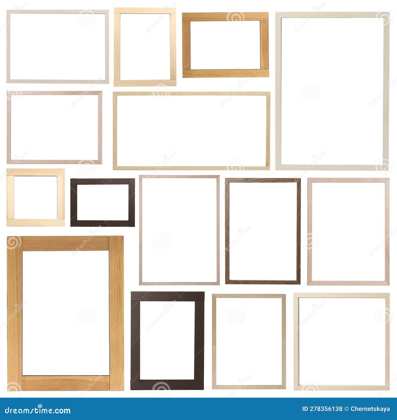 Set of Many Different Frames Isolated on White Stock Illustration ...