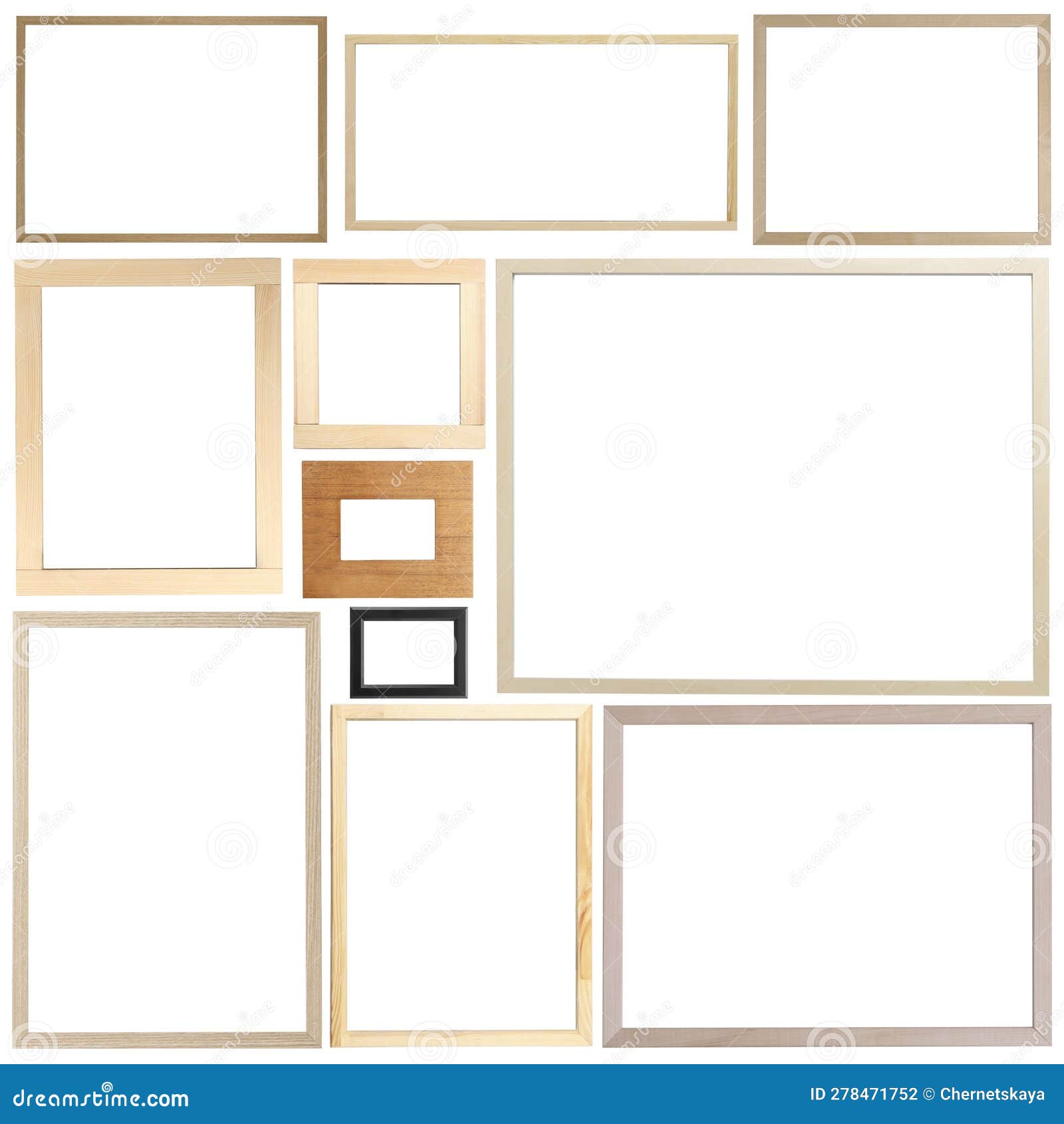 Set of Many Different Frames Isolated on White Stock Illustration ...