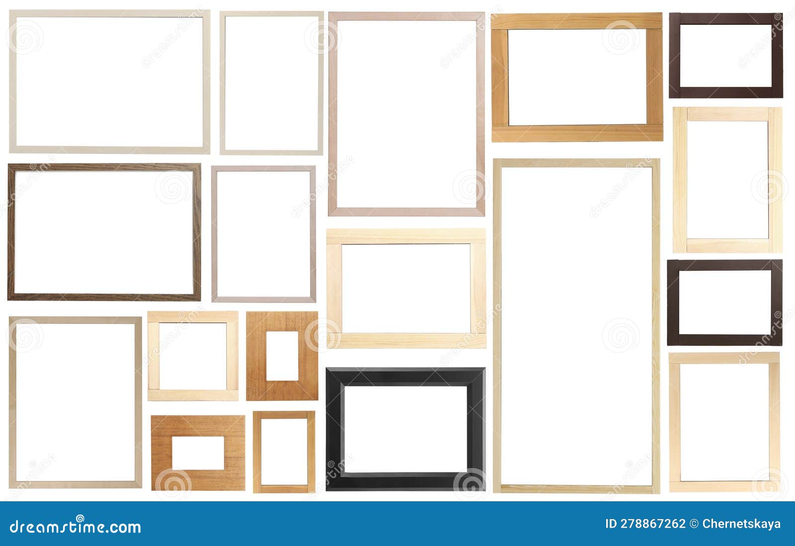 Set of Many Different Frames Isolated on White Stock Illustration ...