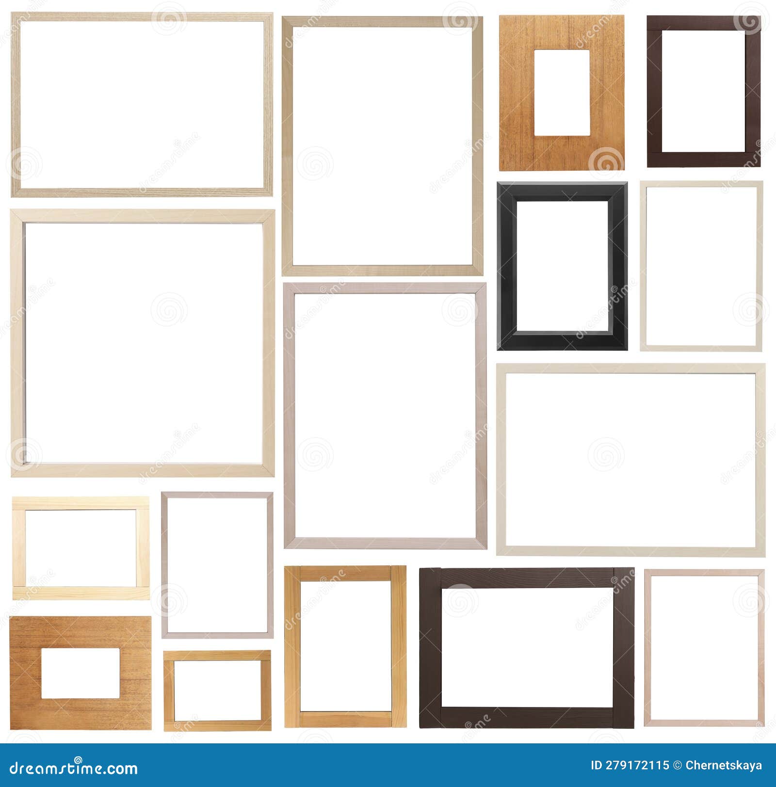 Set of Many Different Frames Isolated on White Stock Illustration ...