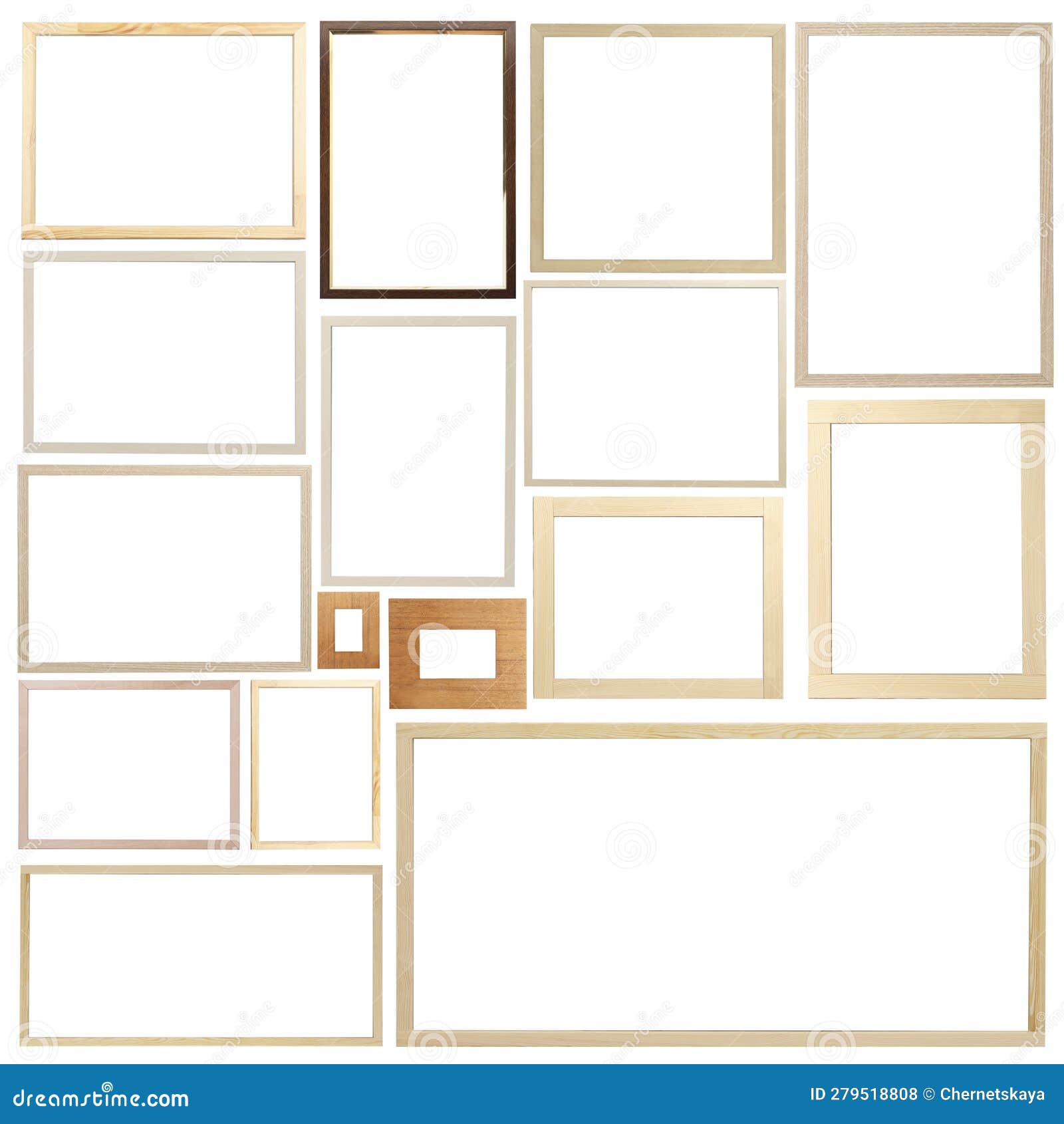 Set of Many Different Frames Isolated on White Stock Illustration ...