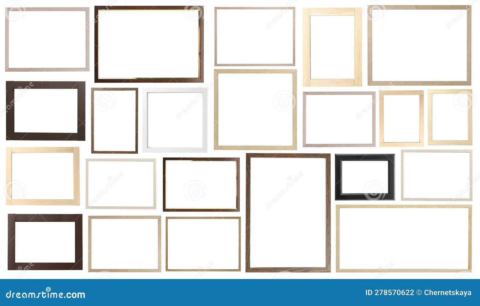 Set of Many Different Frames Isolated on White Stock Illustration ...