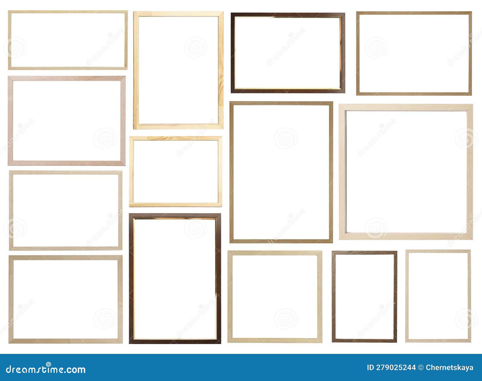 Set of Many Different Frames Isolated on White Stock Illustration ...