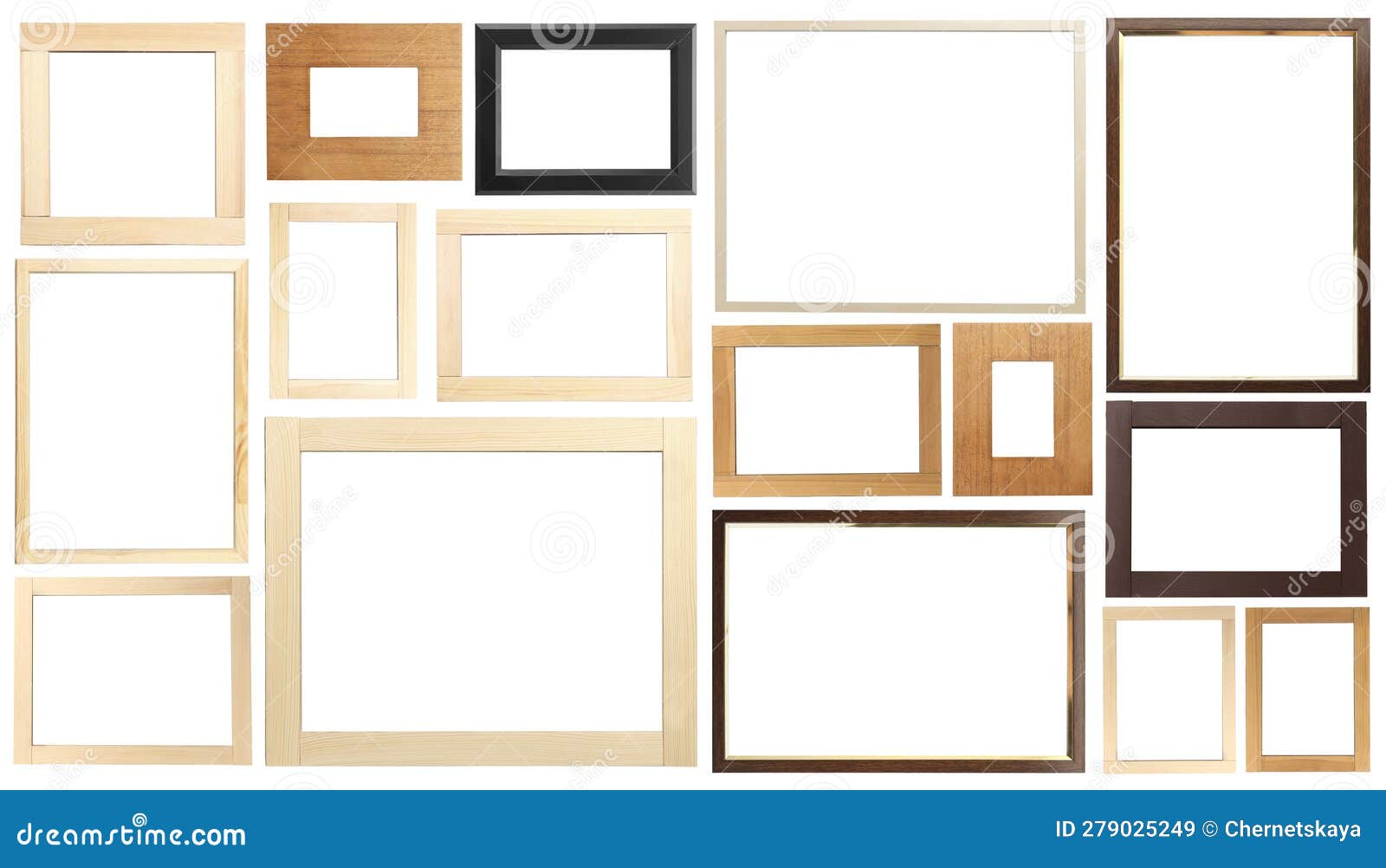 Set of Many Different Frames Isolated on White Stock Illustration ...