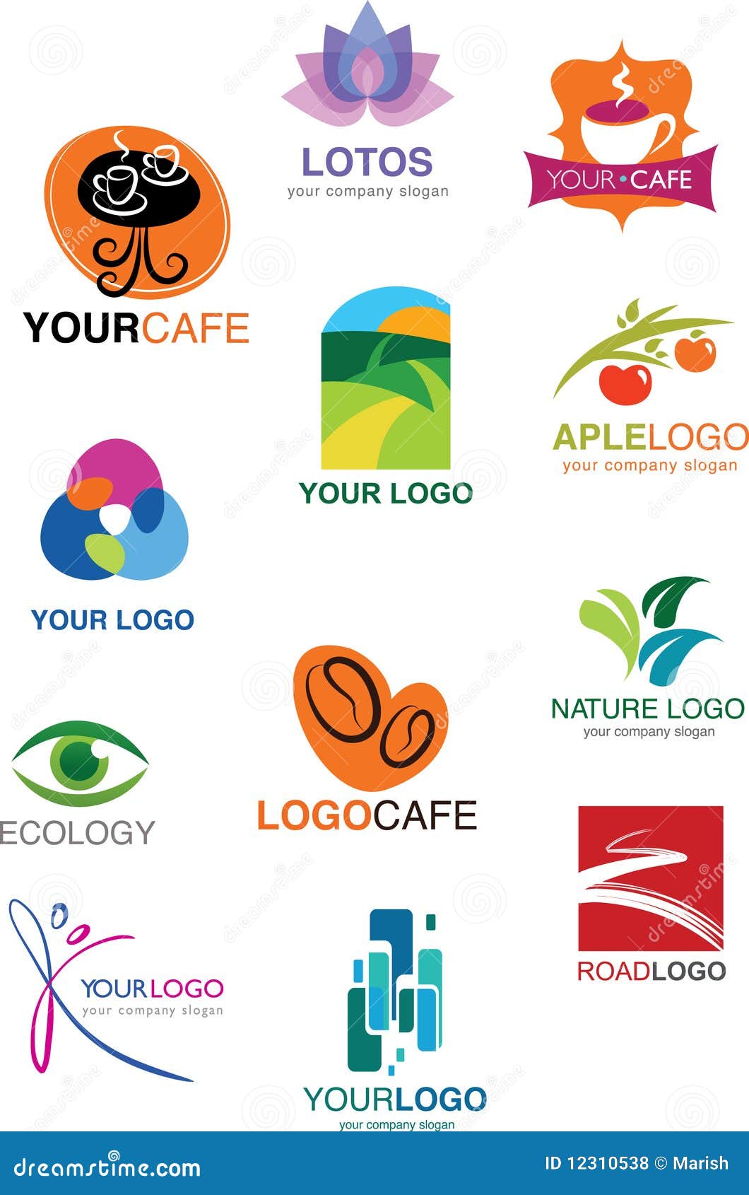 Set of Many Different Logos and Symbols Stock Vector - Illustration of ... Set of Many Different Logos and Symbols Stock Vector - Illustration of ...