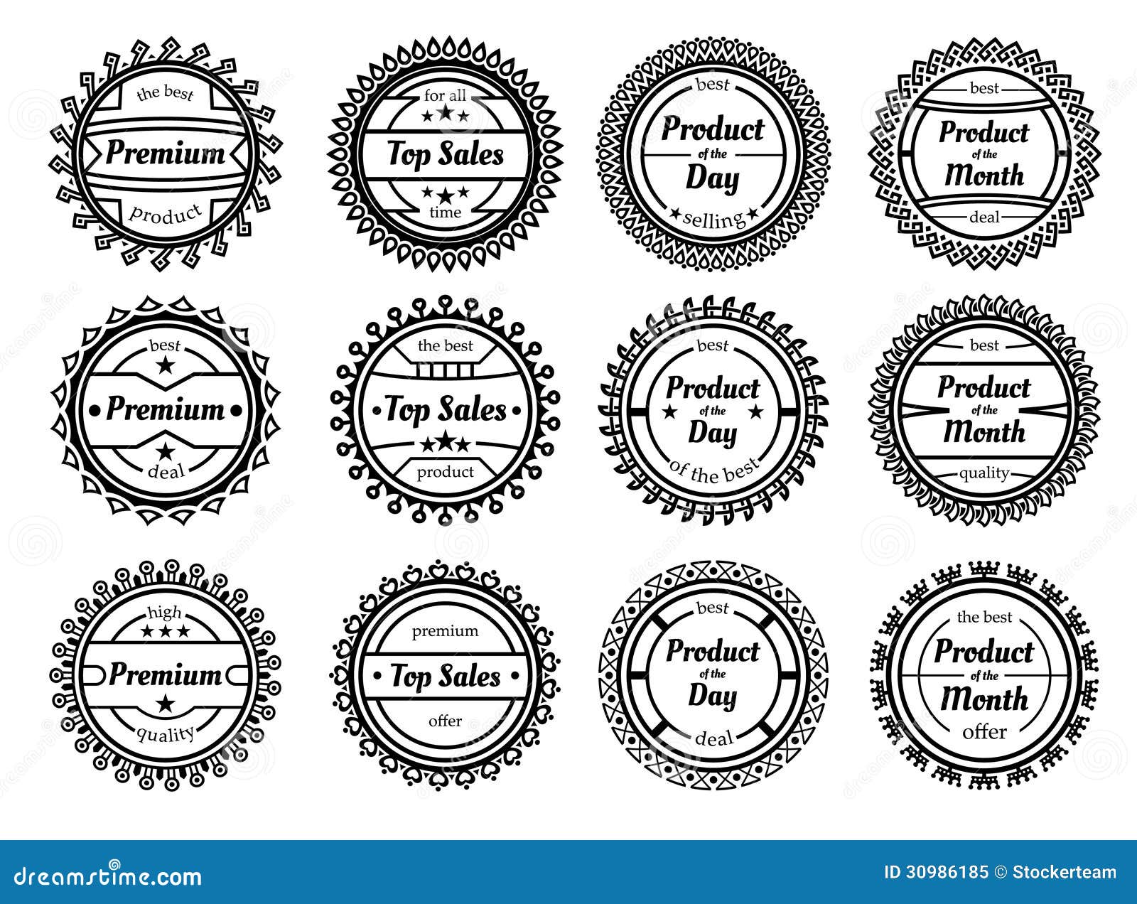 Set of Many Different Stamps Isolated on White Background Stock ...