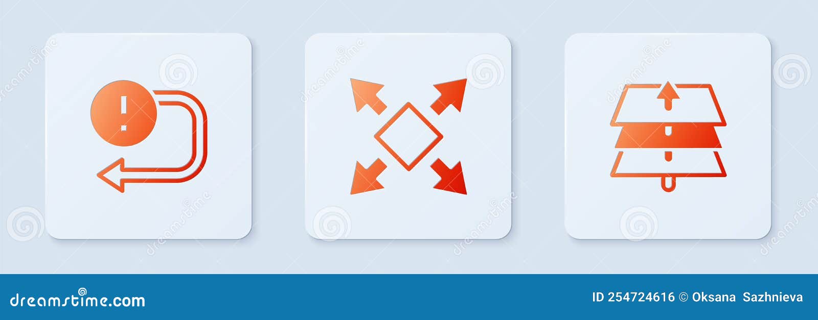 Set Many Ways Directional Arrow, Arrow and Layers. White Square Button ...