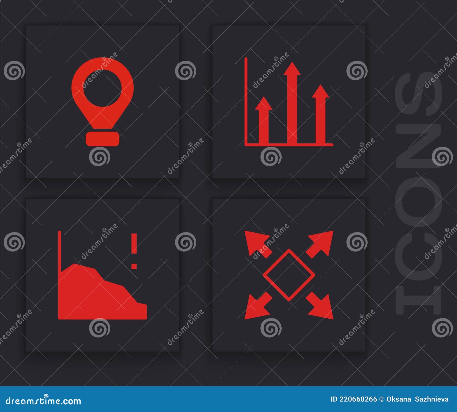 Set Many Ways Directional Arrow, Location, Pie Chart Infographic and Financial Growth Decrease ...