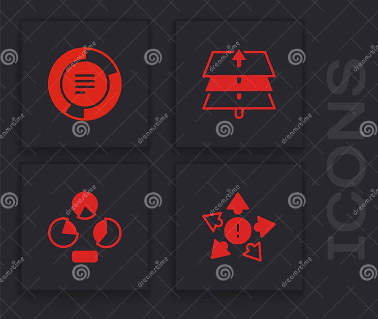 Set Many Ways Directional Arrow, Pie Chart Infographic, Layers and Icon ... Set Many Ways Directional Arrow, Pie Chart Infographic, Layers and Icon ...