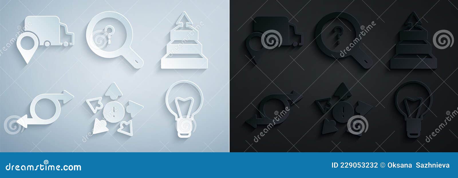 Set Many Ways Directional Arrow, Pyramid Chart Infographics, Arrow ...