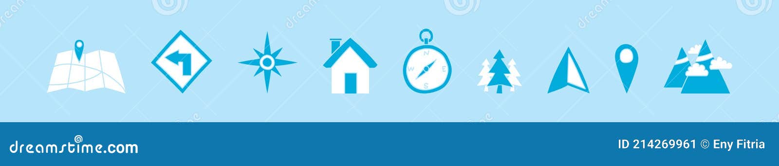 Set of Map Cartoon Icon Design Template with Various Models. Vector ...