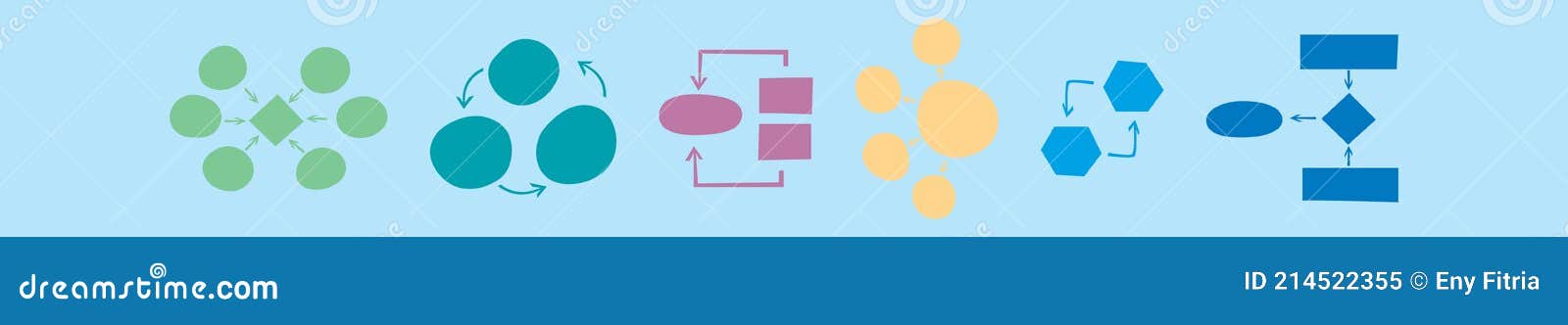 Set of Map Cartoon Icon Design Template with Various Models. Vector ...