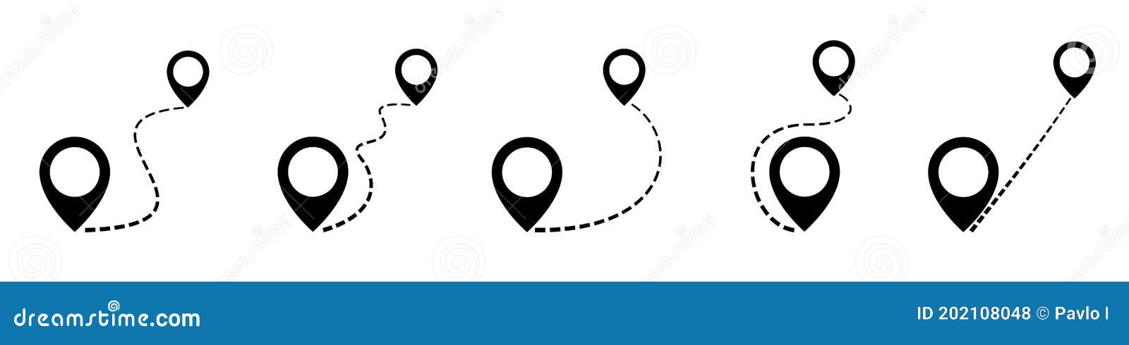 Set Map Distance Measuring Icon, Pin Map Marker Pointer Sign, GPS ...