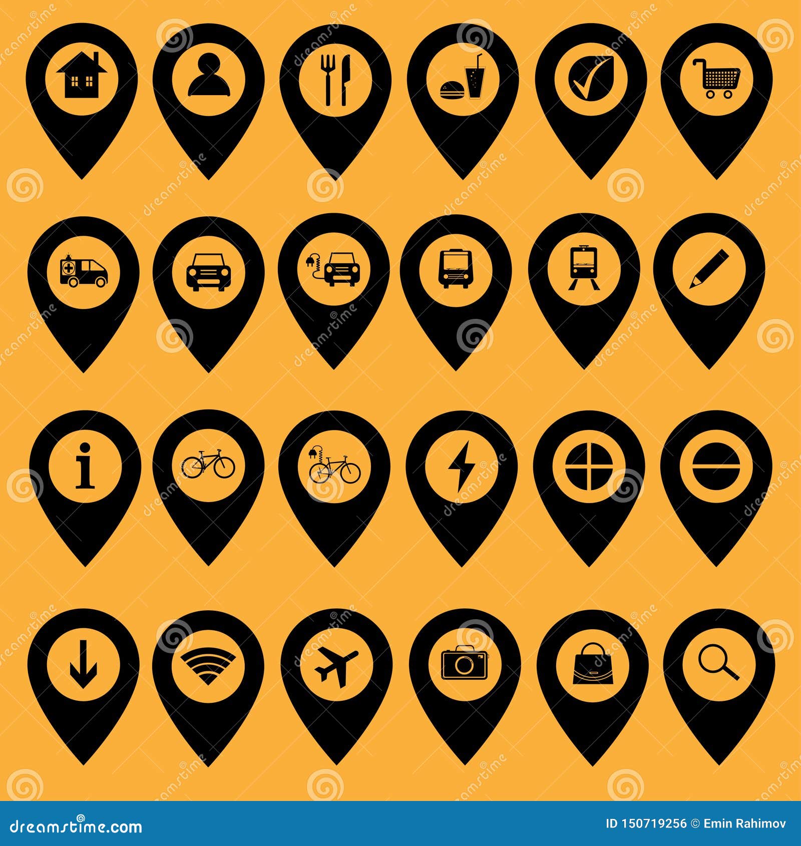 Icons For Markers On Maps Stock Image | CartoonDealer.com #32240797