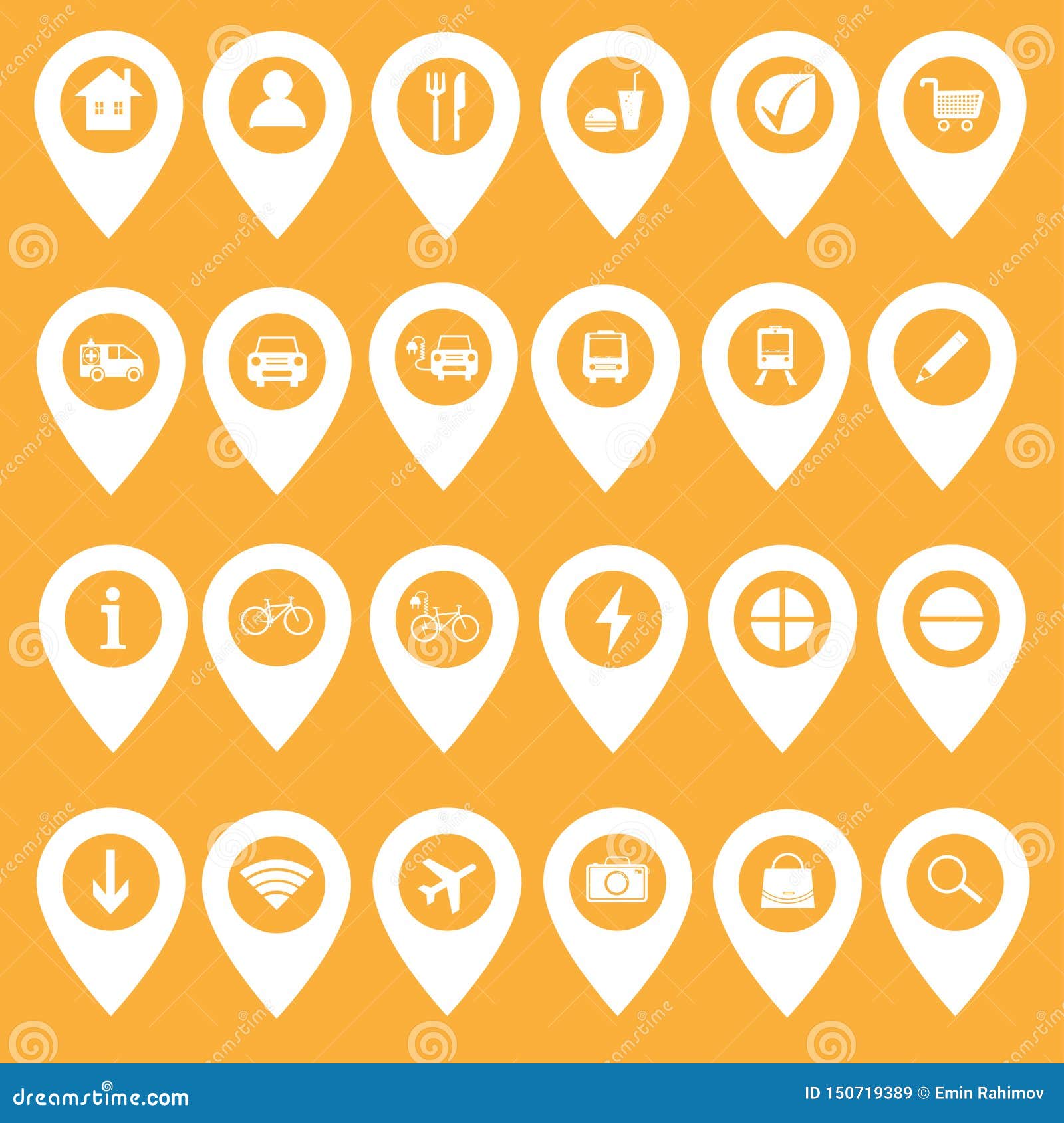 Icons For Markers On Maps Royalty-Free Stock Image | CartoonDealer.com ...