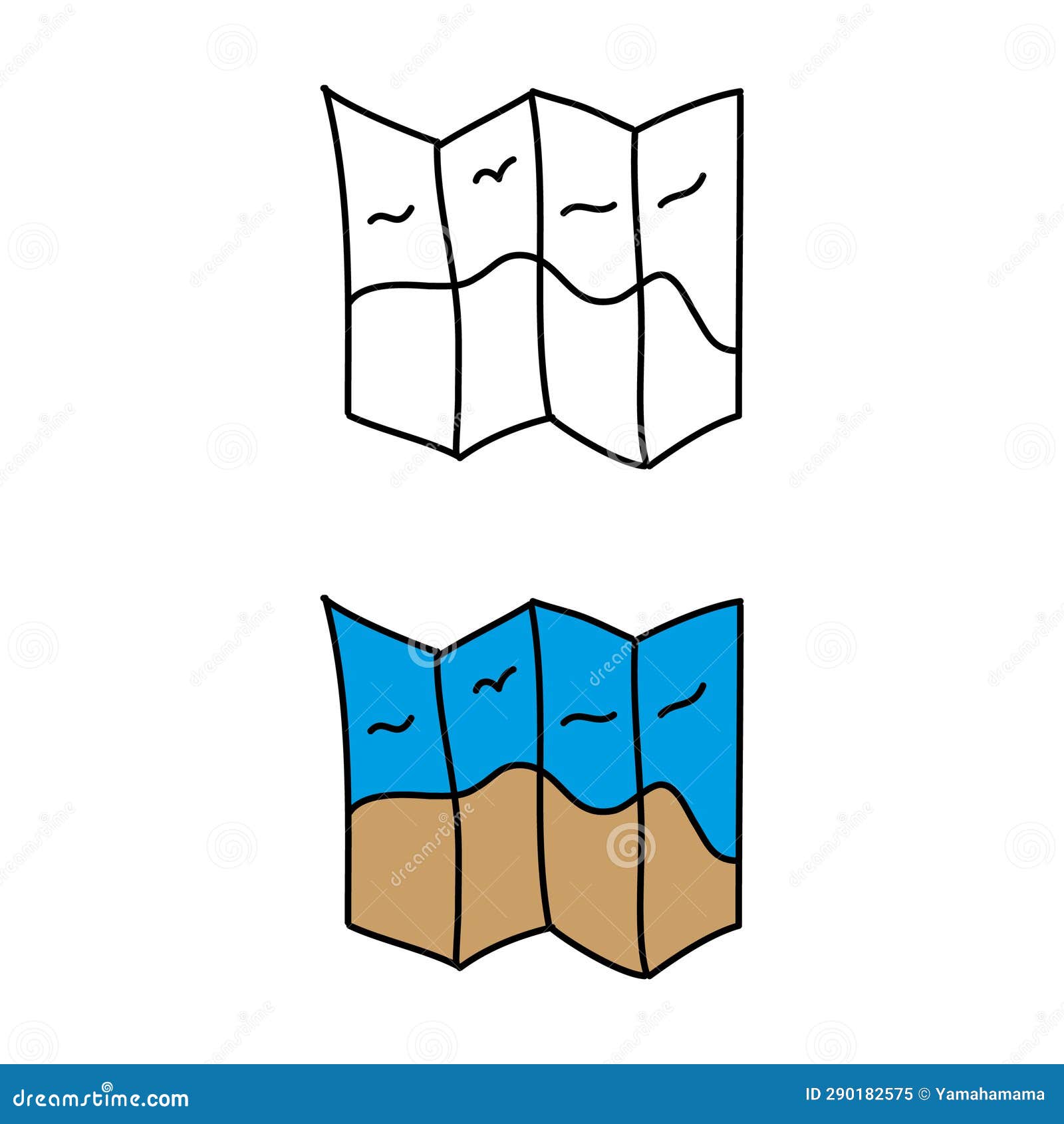 Maps 3 stock vector. Illustration of outline, doodle - 290182575