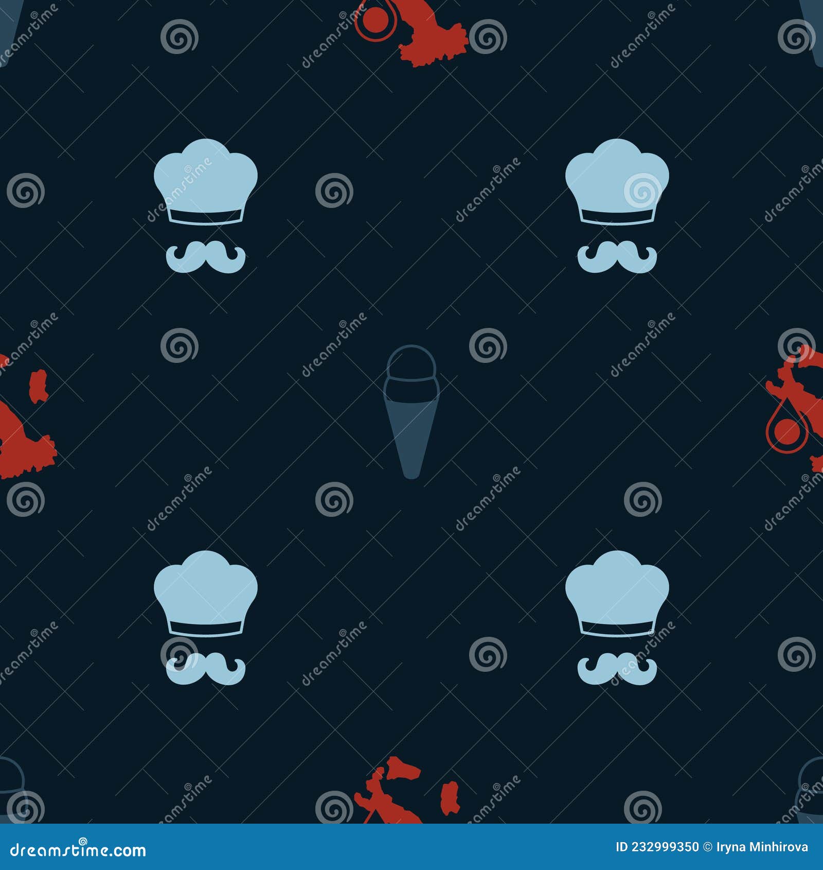 Set Map of Italy, Ice Cream in Waffle and Italian Cook on Seamless ...