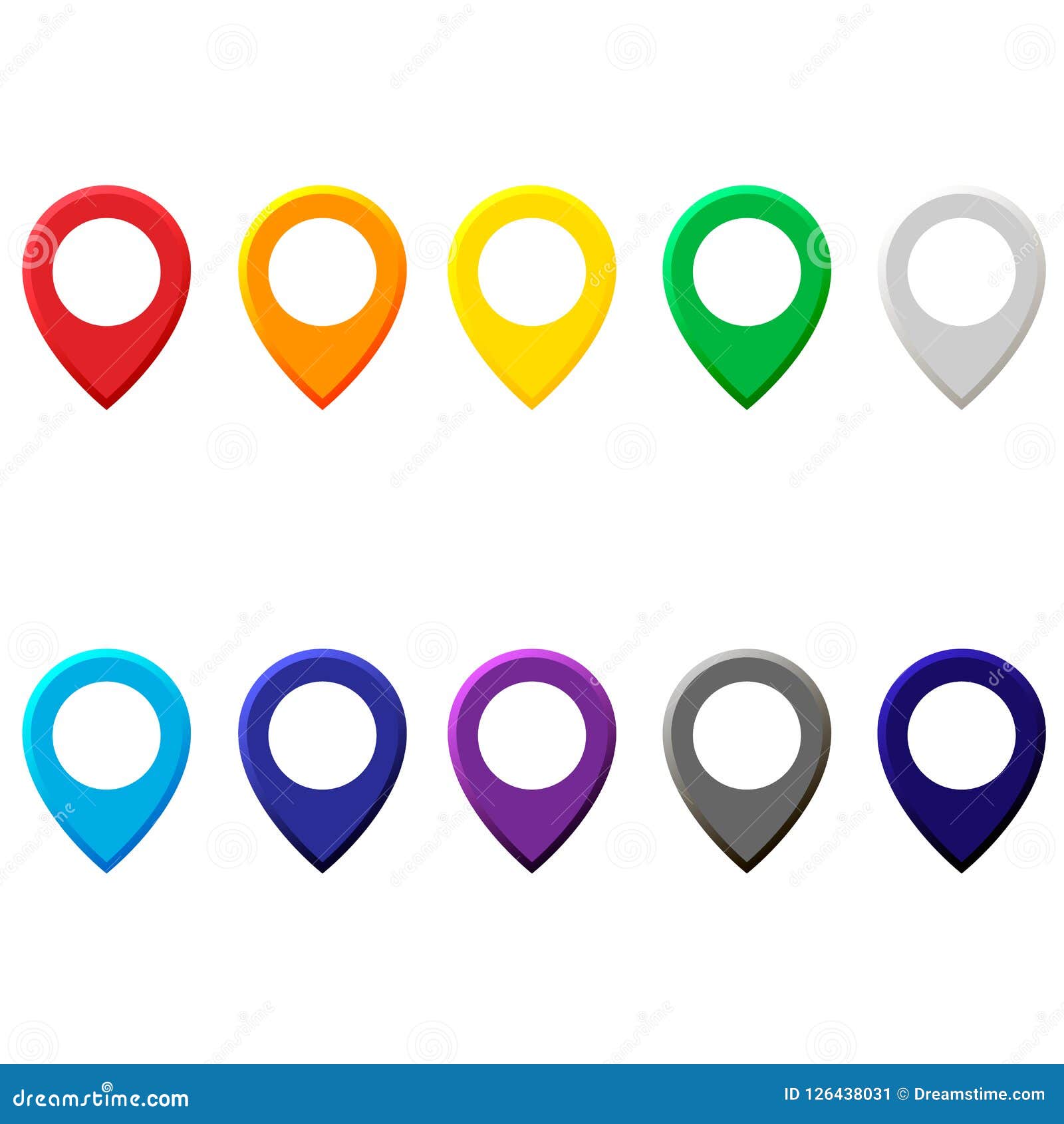 Set of Map Location Markers. Stock Illustration - Illustration of ...