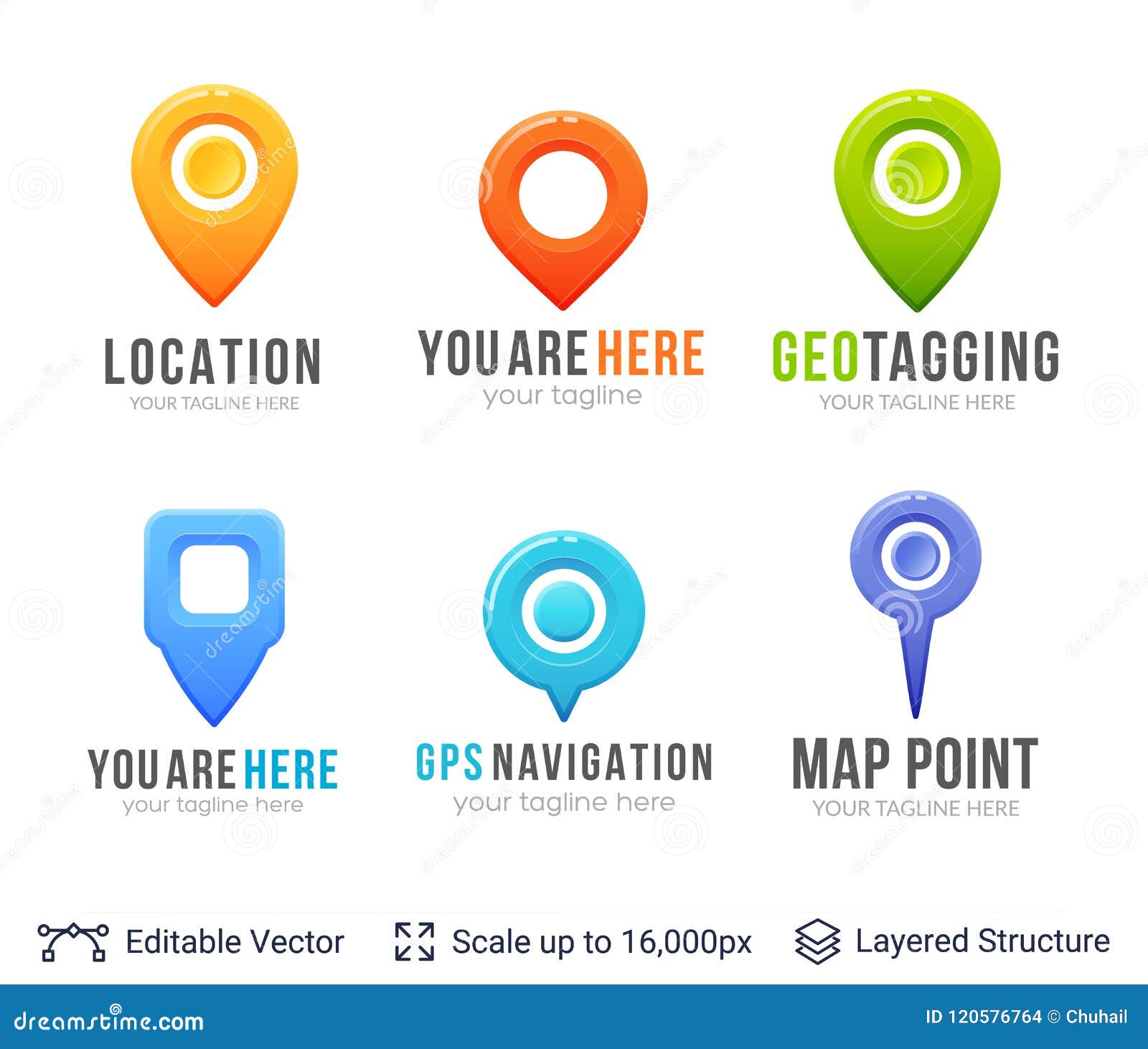 Set of Map Location Pointers. Stock Vector - Illustration of ...